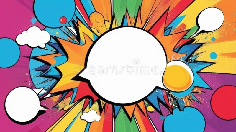 Colorful Pop Art Background with White Copy Space Stock Illustration ...