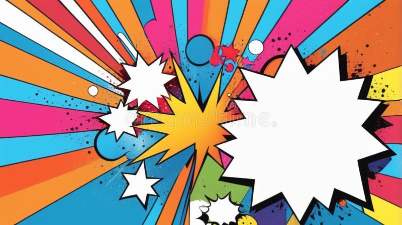 Colorful Pop Art Background with White Copy Space Stock Illustration ...