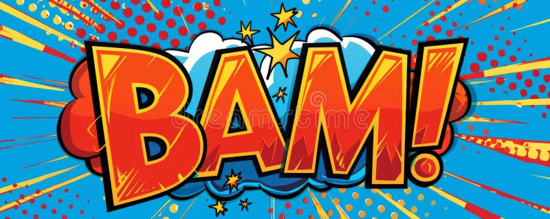 Colorful Pop Art Design with the Word BAM in Bold Letters and Comic ...