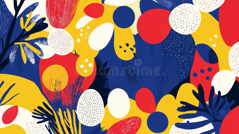 Colorful Pop Art Easter Wreath Illustration with Bold Shapes and ...