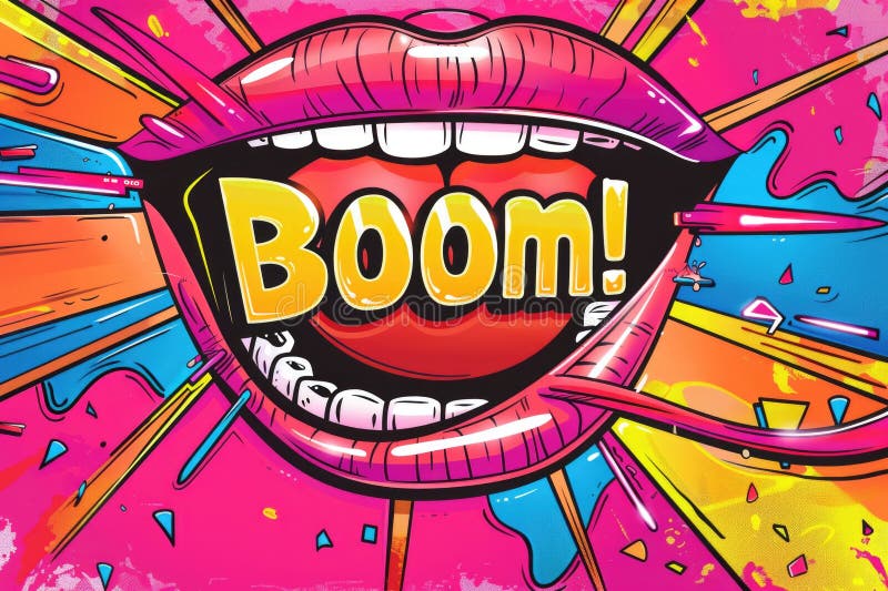 Colorful Pop Art Explosion with Boom! Text - Vibrant Comic Book Style ...