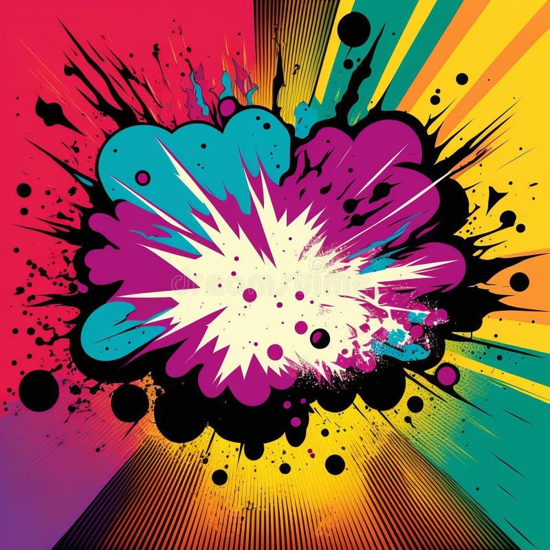 Colorful pop art explosion stock illustration. Illustration of elements ...