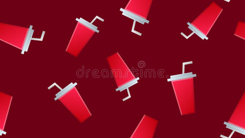 Colorful Pop Art Seamless Pattern with a Paper Cup of Soda, Vector ...