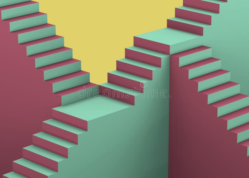 Colorful Pop Art Stairs - 3D Concept Stock Illustration - Illustration ...