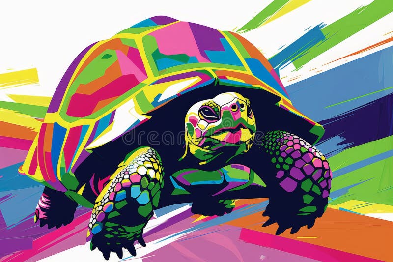 Colorful Pop Art a Turtle Style . Stock Image - Image of portrait ...