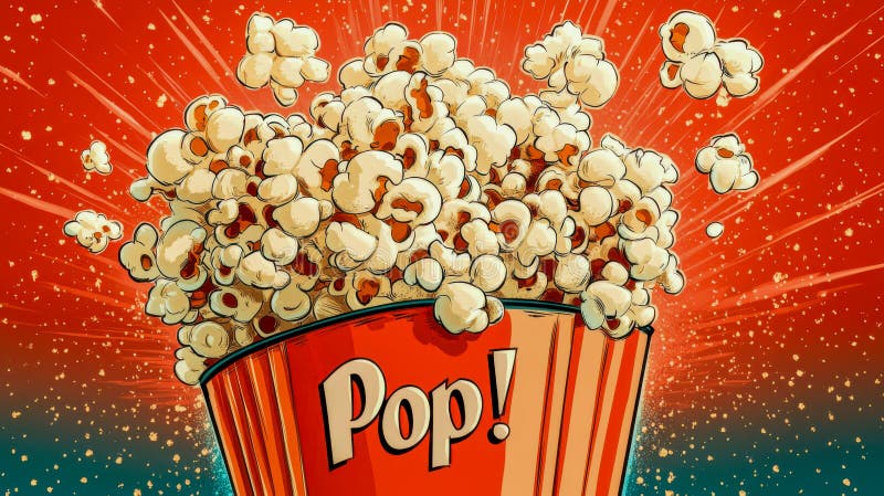 Popcorn Explosion, Generated Ai Image Stock Illustration - Illustration ...