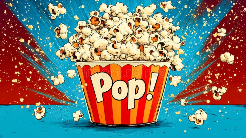 Popcorn Explosion, Generated Ai Image Stock Illustration - Illustration ...