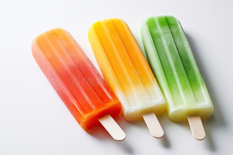 Colorful Popsicle Displayed Against a Plain White Backdrop, Generative ...