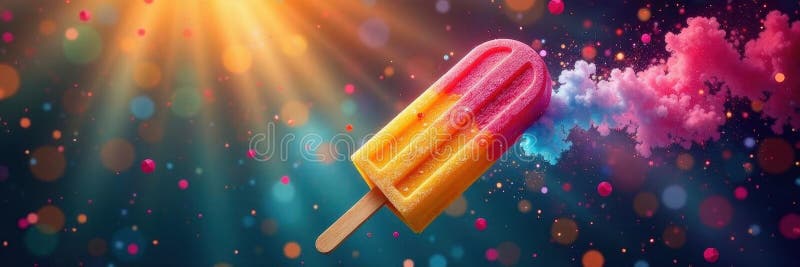 Colorful Popsicle Exploding with Rainbow Rays, Sweet, Fun, Texture ...