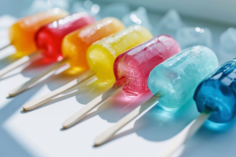 Colorful Popsicles on Ice stock illustration. Illustration of bright ...