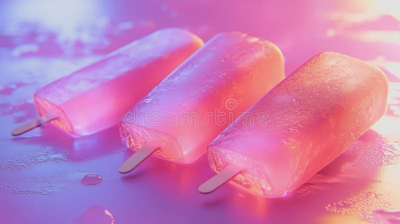 Colorful Popsicles on Smooth Gradient Background Stock Photo - Image of ...