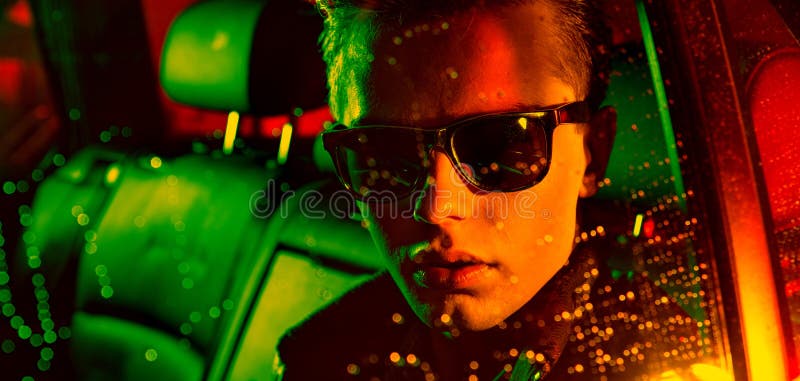 Colorful Portrait of a Handsome Guy Stock Image - Image of city, male ...