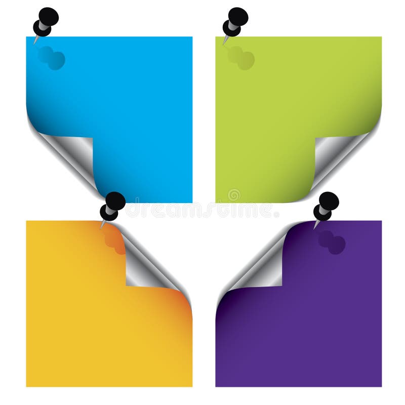 Colorful post its stock vector. Illustration of fastener - 13689385