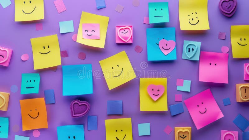 The Colorful Post-it Notes. AI Generated Stock Image - Image of design ...