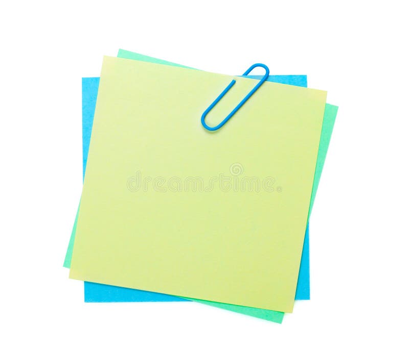 Colorful Post-it Notes with Clip Stock Photo - Image of notepaper ...