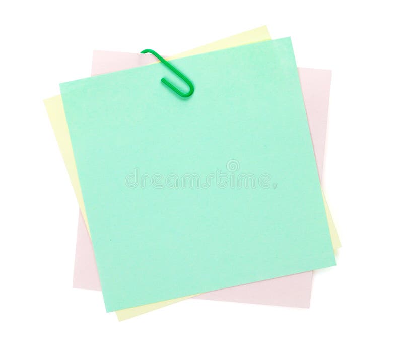 Colorful Post-it Notes With Clip Stock Image - Image of copyspace ...