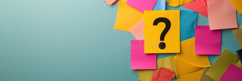 Colorful Post it Notes with Question Mark Concept Isolated on Bright ...