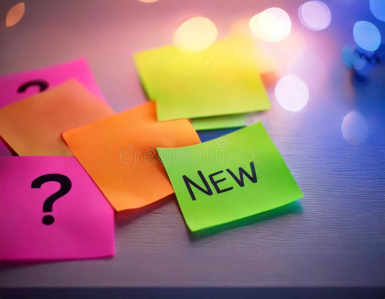 Colorful Post-it Notes Sticky Notes for Writing New Ideas and Concepts ...