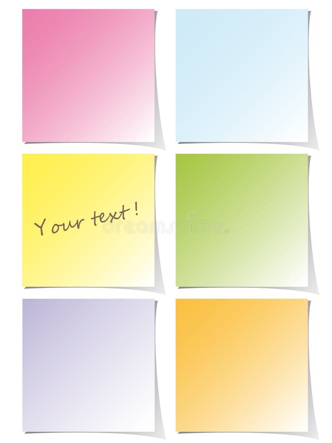 Post-it office messages stock vector. Illustration of handwriting ...