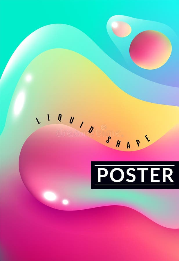 Colorful Poster with Abstract Flow Shapes. Fluid Forms Template Stock ...