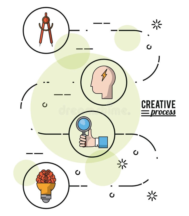 Colorful Poster Creative Process With Way To Idea Development Stock ...