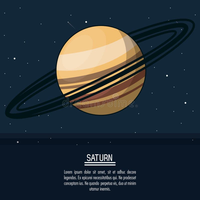 Colorful Poster with Planet Saturn Stock Vector - Illustration of ...