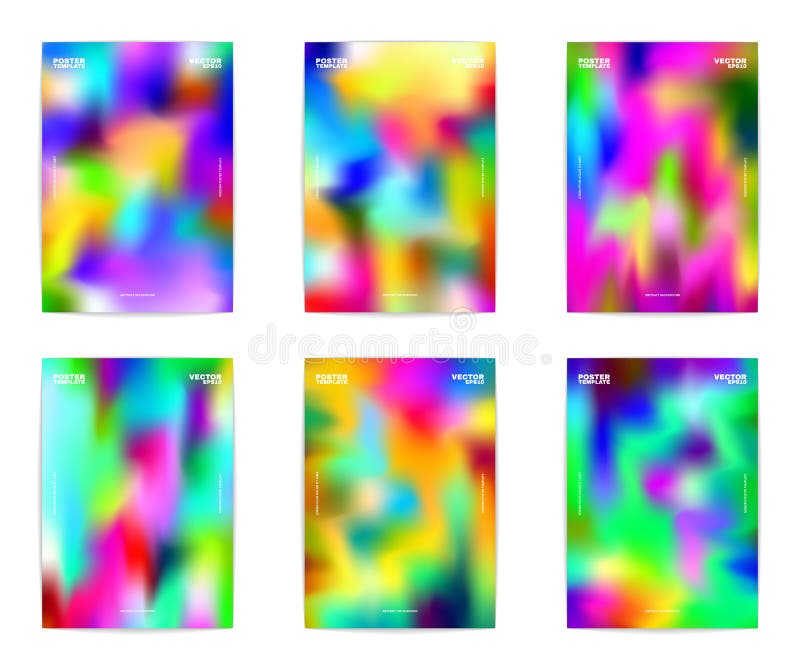 Colorful poster set stock vector. Illustration of elements - 126410987