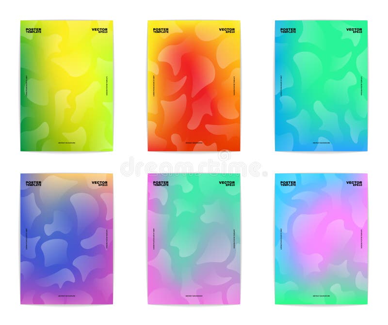 Colorful poster set stock vector. Illustration of blue - 126410994