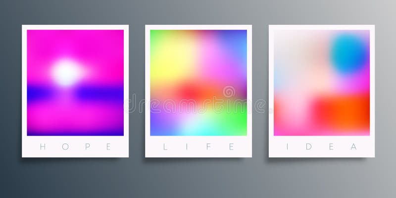 Colorful Posters with Modern Gradient Textures. Vector Illustration ...
