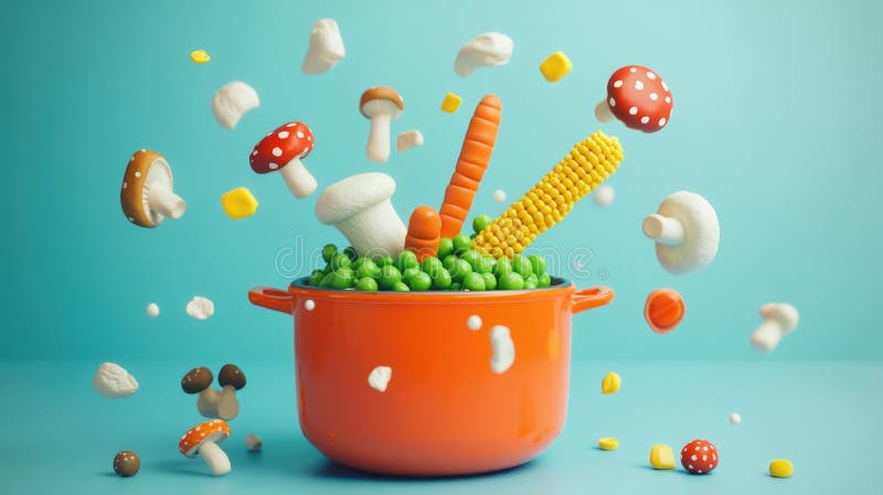 Colorful Pot Filled Various Foods Stock Photos - Free & Royalty-Free ...