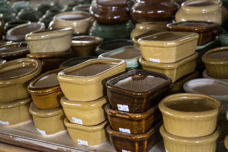 Colorful Pottery from a Local Craft Store Stock Image - Image of ...