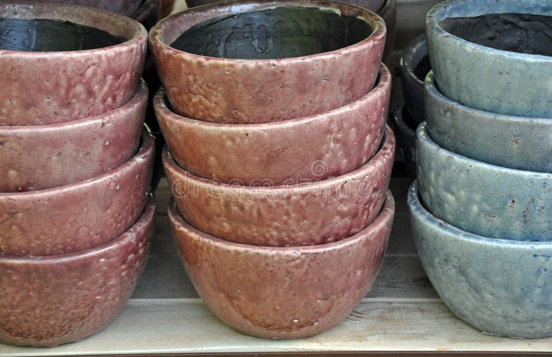 Colorful pottery stock photo. Image of planter, stacked - 78468854