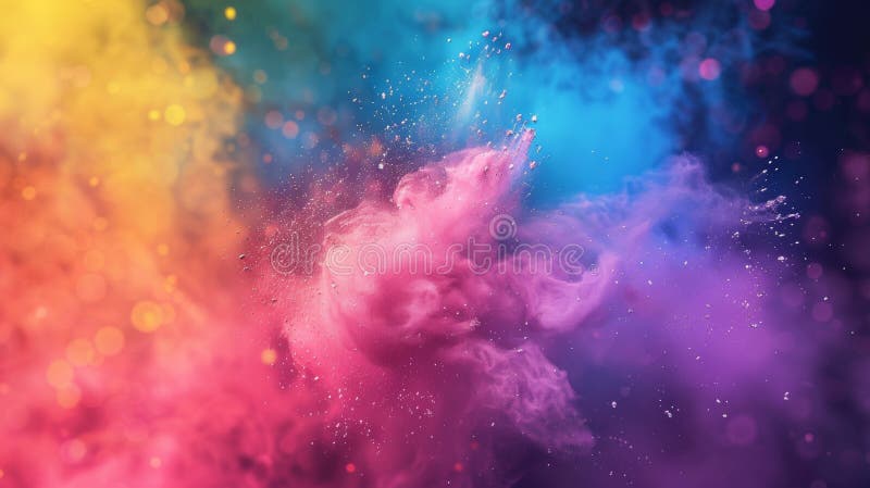 A Colorful Powder is Being Thrown into the Air, AI Stock Photo - Image ...