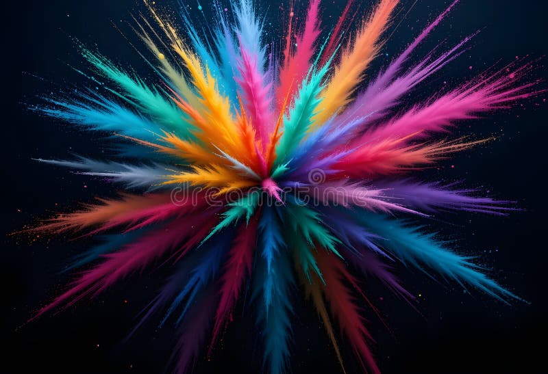 Colorful Powder Blast Against Dark Background – Stunning Abstract ...