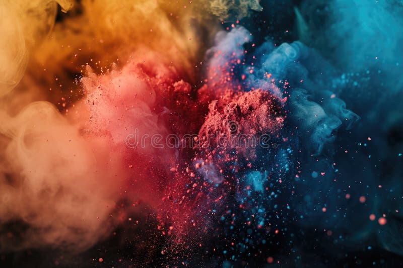 Colorful Powder Cloud Captured in Mid-air. Perfect for Adding a Vibrant ...