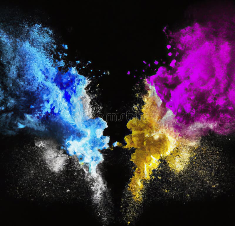 Colorful Powder Double Explosion Stock Photo - Image of smoke, boom ...