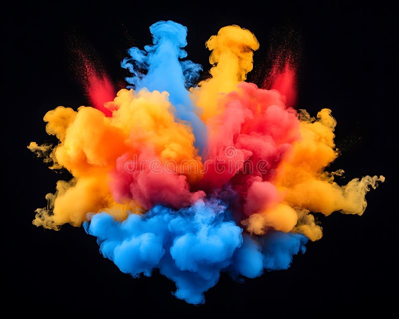 Colorful Powder Explodes To Create a Vibrant Abstract Cloud Formation ...