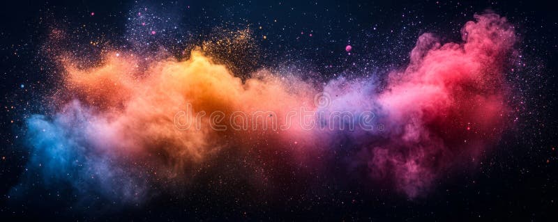 Colorful Powder Exploding on Black Background, Creating a Vibrant Cloud ...