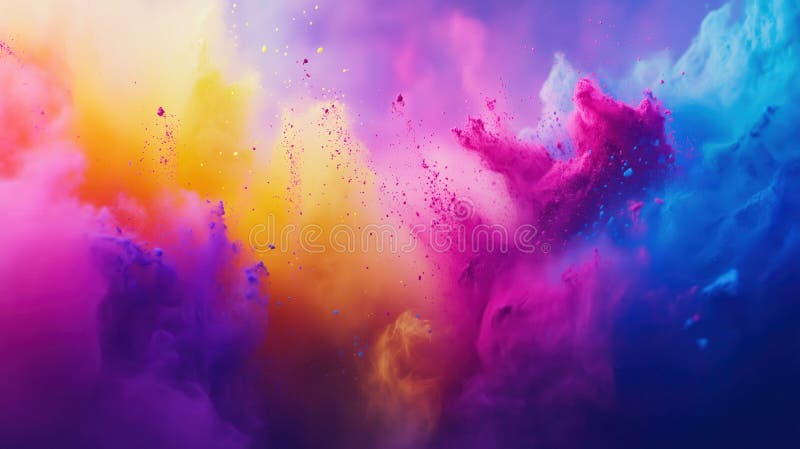 Colorful Powder Exploding Creating Vibrant Cloud Dust Particles Stock ...