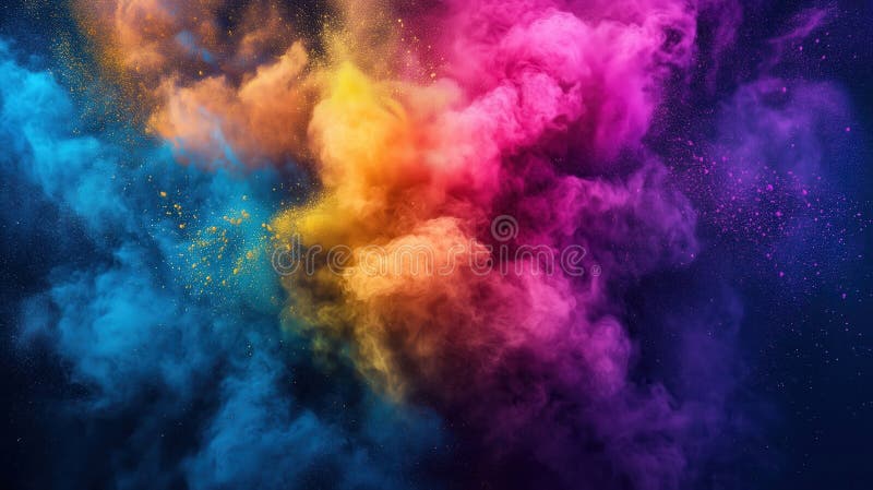 Colorful Powder Exploding Creating a Vibrant Abstract Composition Stock ...