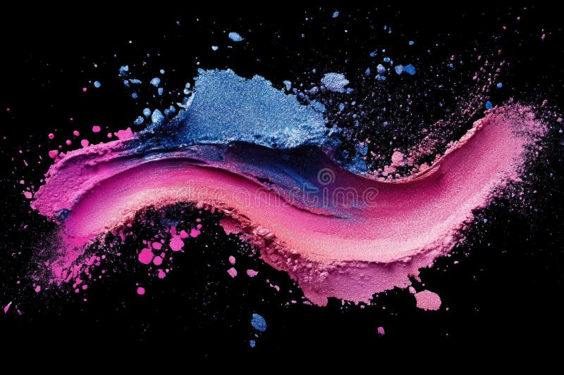 Colorful Powder Exploding Creating a Wave Shape on Black Background ...
