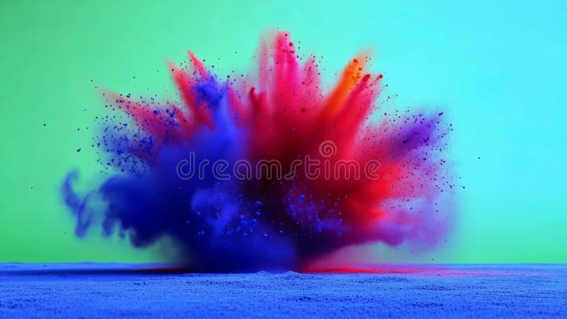 Colorful Powder Exploding on Green Screen Background Stock Video ...