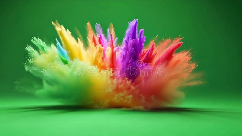 Colorful Powder Exploding on Green Screen Background Stock Video ...