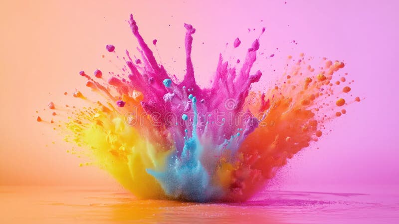 Colorful Powder Explosion Creates Vibrant Abstract Design. Bright ...