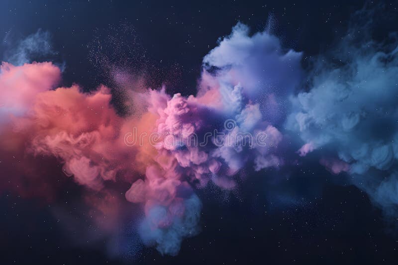 Colorful Powder Explosion on Dark Background - AI Generated Stock ...