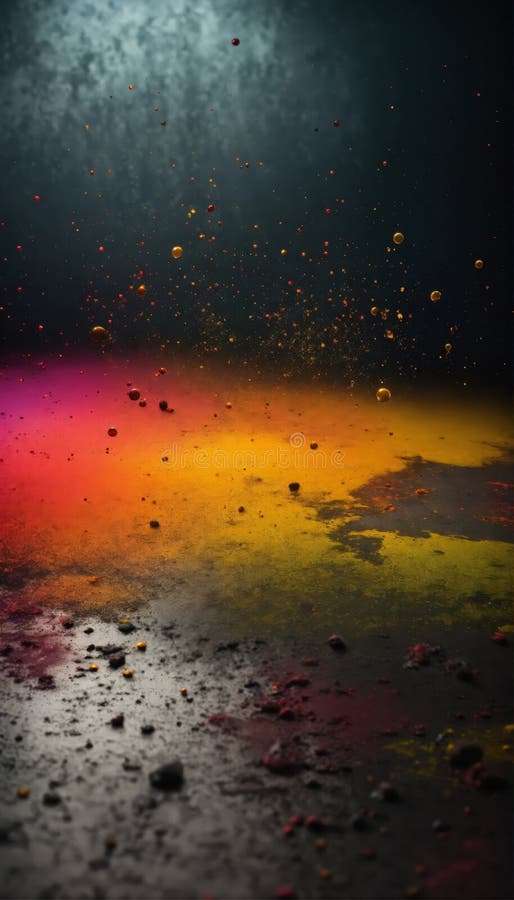 Colorful Powder Explosion on Dark Surface, Creating a Vibrant and ...