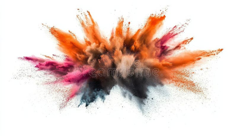 Colorful Powder Explosion Isolated on White Background, Color Explosion ...