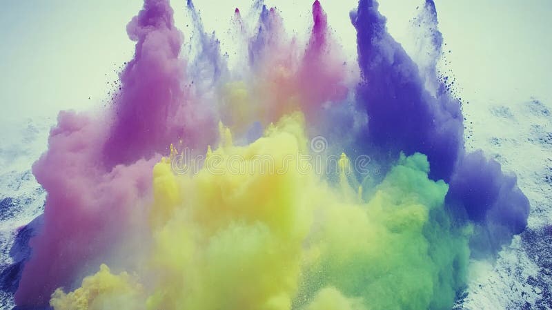 Colorful Powder Explosion Underwater, Vibrant Plumes, Design Backdrop ...