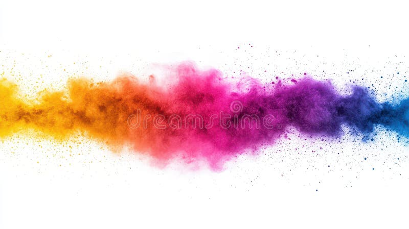 Colorful Powder Explosion a Vibrant Spectrum of Hues on White ...