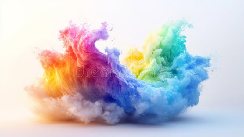 Colorful Powder Explosion on White Background Stock Illustration ...